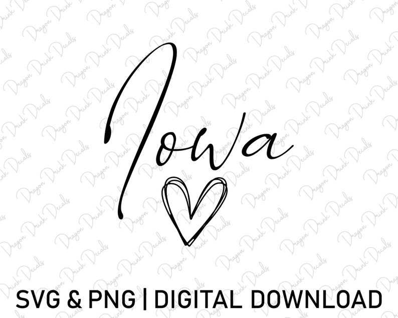 Iowa Svg Digital Download America Svg Cursive Font Svg - Etsy