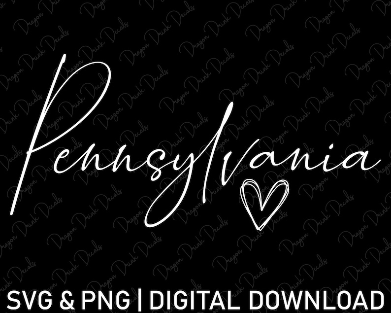 Pennsylvania Svg Digital Download USA Svg Cursive Font Svg - Etsy