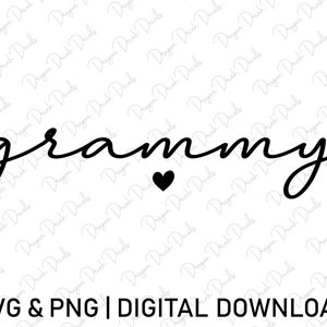 Grammy Svg, Heart Svg, Grandma Svg, Digital Downloads, Family Svg ...