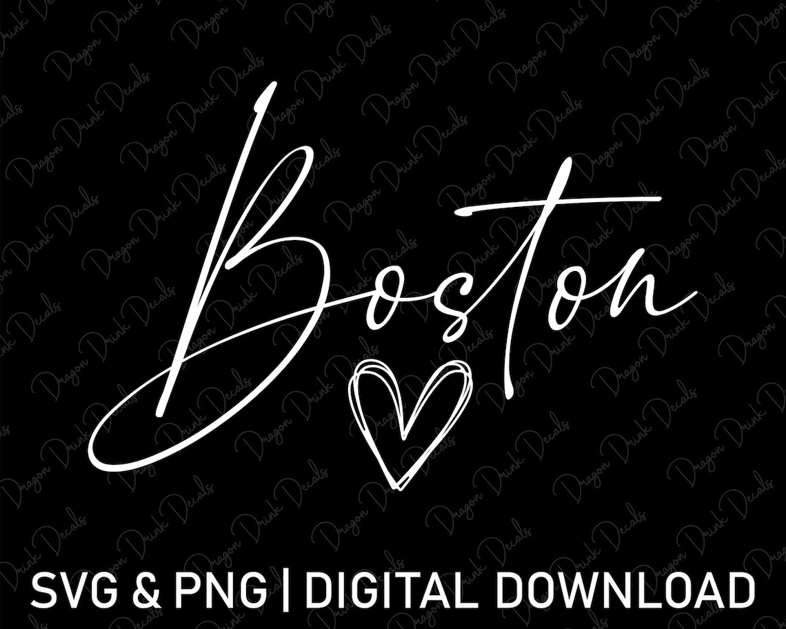 Boston Svg Digital Download America Svg Cursive Font Svg - Etsy