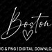 Boston Svg, Digital Download, America Svg, Cursive Font Svg, Boston ...