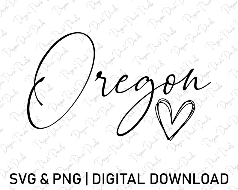 Oregon Svg Digital Downloads USA State Svg Cursive Fonts - Etsy