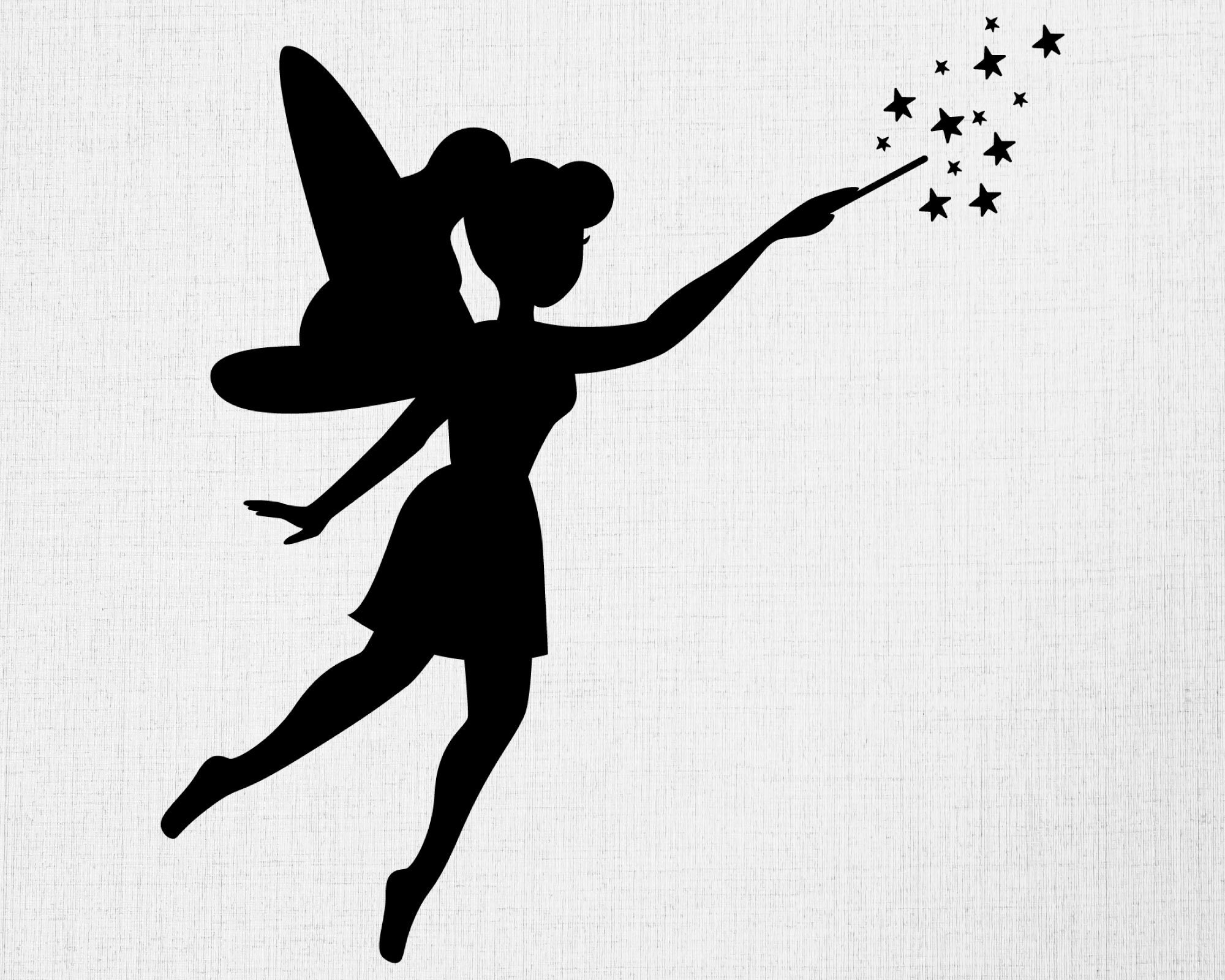 Tinkerbell Flying Outline