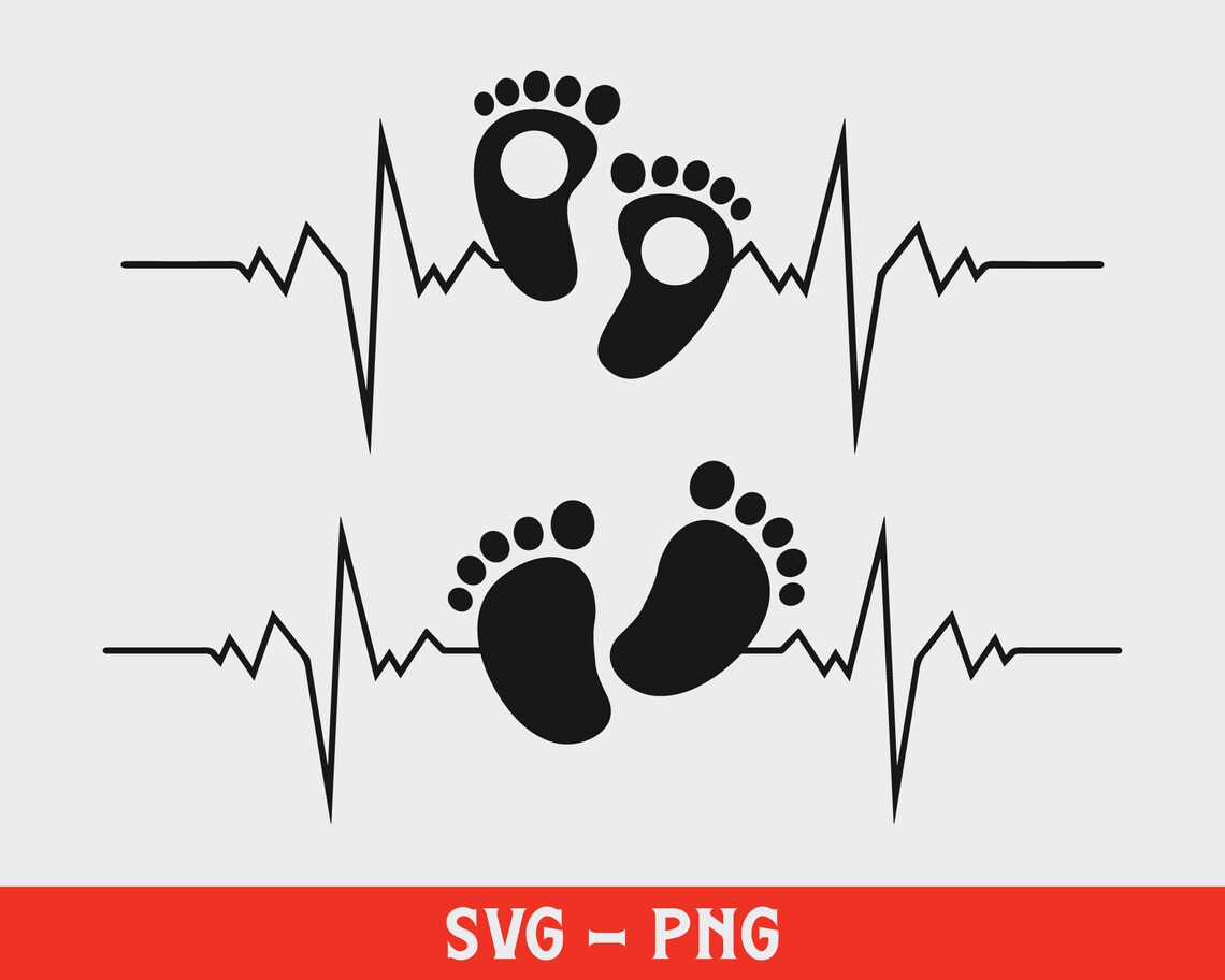 Baby Footprint Bundle Svg, Baby Feet Monogram Name Frame Svg, Digital ...