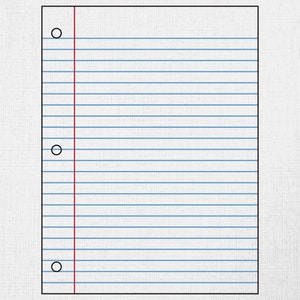 Lined Notebook Svg, Lined Paper Svg, School Paper Svg, Digital Download ...