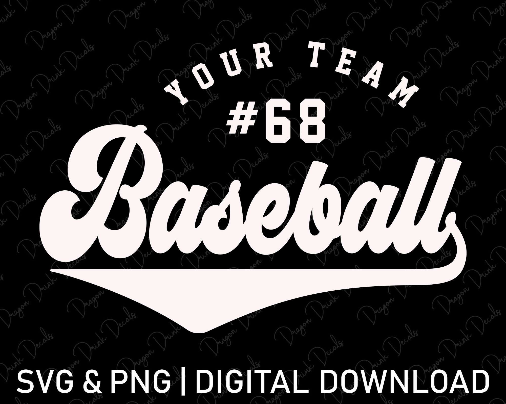 Baseball Svg, Number Svg, Your Team Svg, Digital Downloads, Custom Svg ...