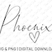 Phoenix Svg, Digital Downloads, USA State Svg, Cursive Fonts Svg ...