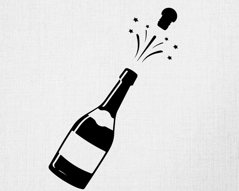 Champagne Svg, Champagne Bottle Svg, Alcohol Bottle Svg, Digital ...