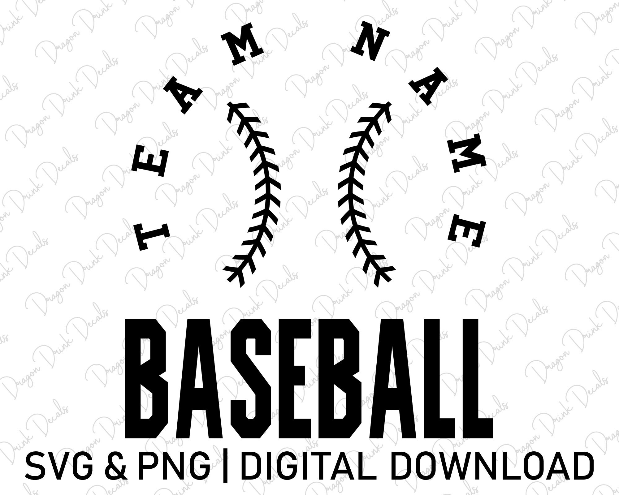 Baseball Svg Team Name Svg Baseball Lace Svg Digital - Etsy