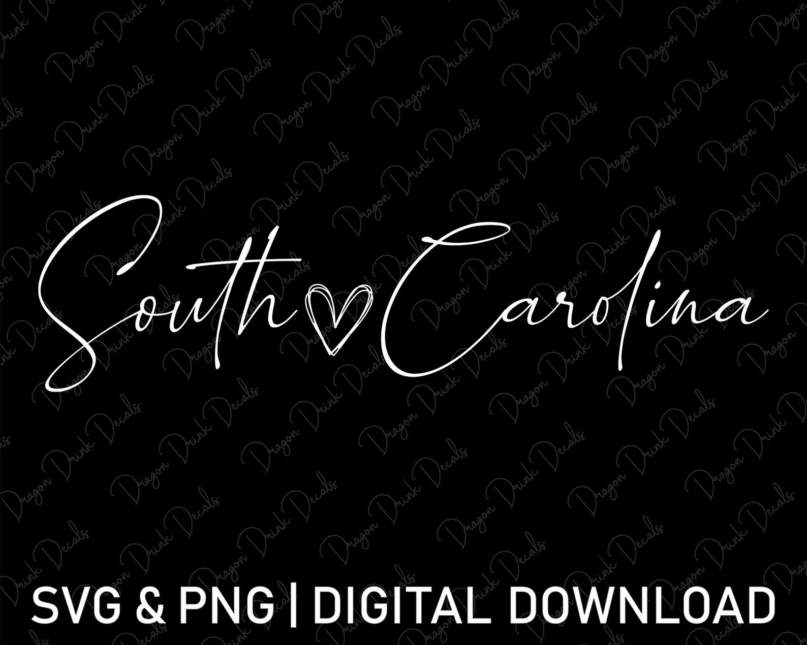 South Carolina Svg Digital Download USA Svg Cursive Font - Etsy