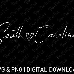 South Carolina Svg, Digital Download, USA Svg, Cursive Font Svg, South ...