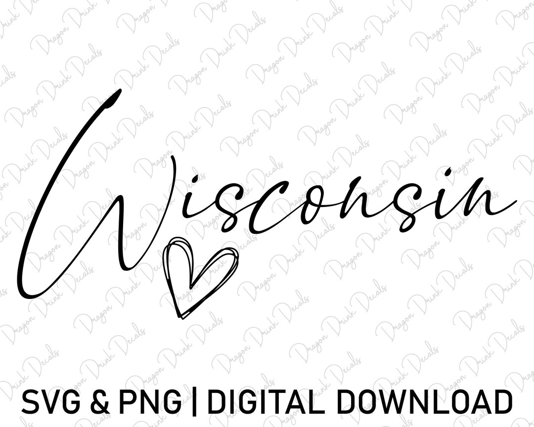 Wisconsin Svg, Digital Downloads, USA State Svg, Cursive Fonts Svg ...