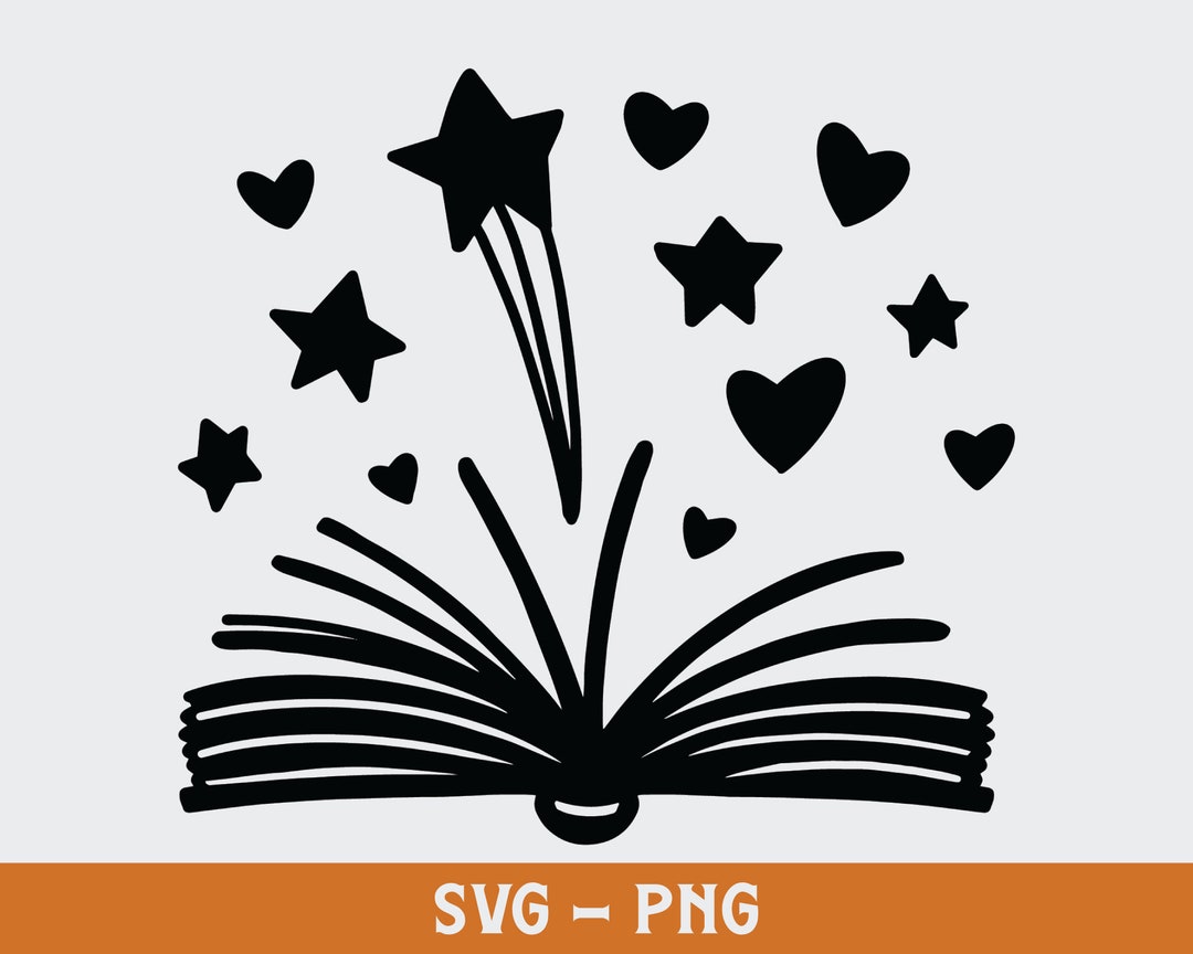 Wizard Book Svg, Digital Download, Wizard Wand Svg, Magic Book Svg ...