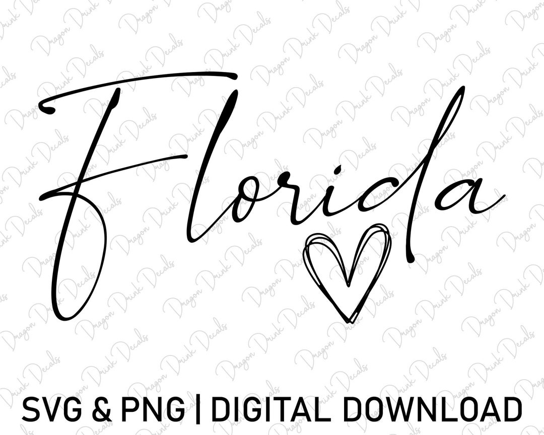 Florida Svg, Digital Downloads, USA State Svg, Cursive Fonts Svg ...