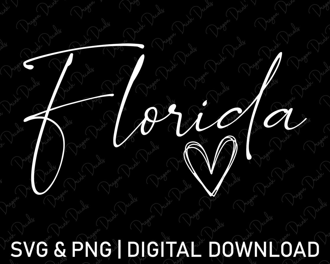 Florida Svg, Digital Downloads, USA State Svg, Cursive Fonts Svg ...