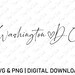 Washington D.C Svg, Digital Download, Usa Svg, Cursive Font Svg ...