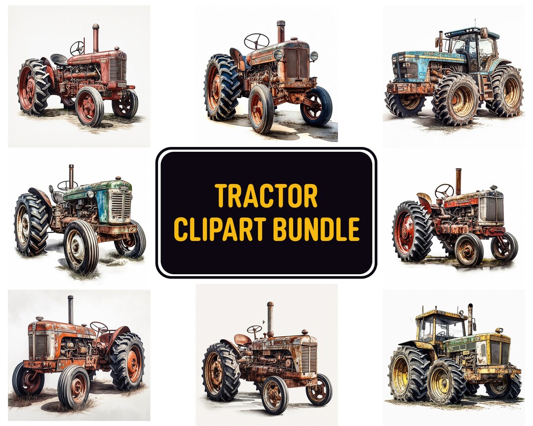 Tractor Clipart, 12 High Quality JPG Files, Farming Vehicles, Tractor ...