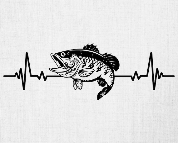 Bass Fish Heartbeat Svg Digital Download Heartbeat Svg Fish - Etsy