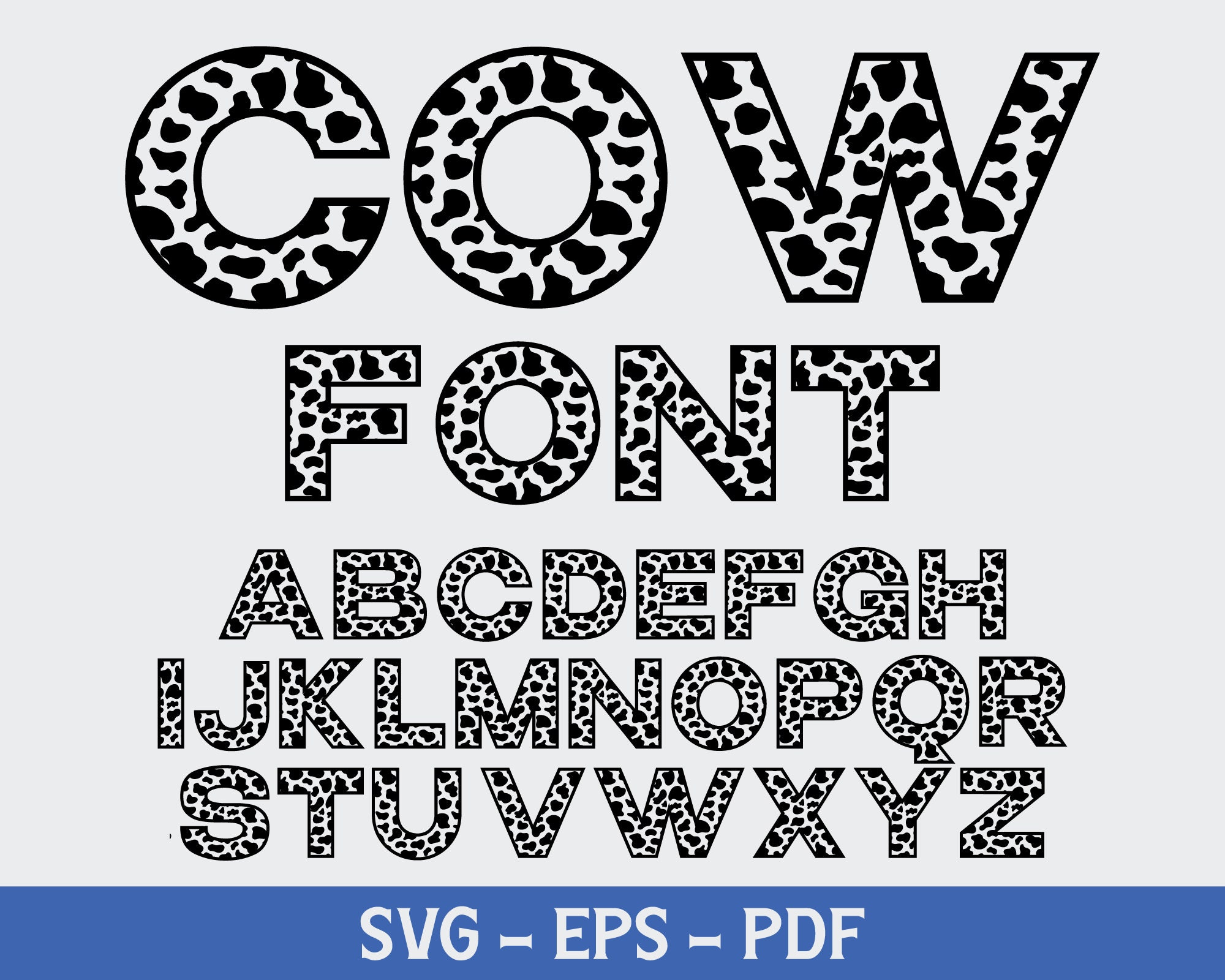 Cow Font TTF Svg Digital Download Farmhouse Font Svg - Etsy