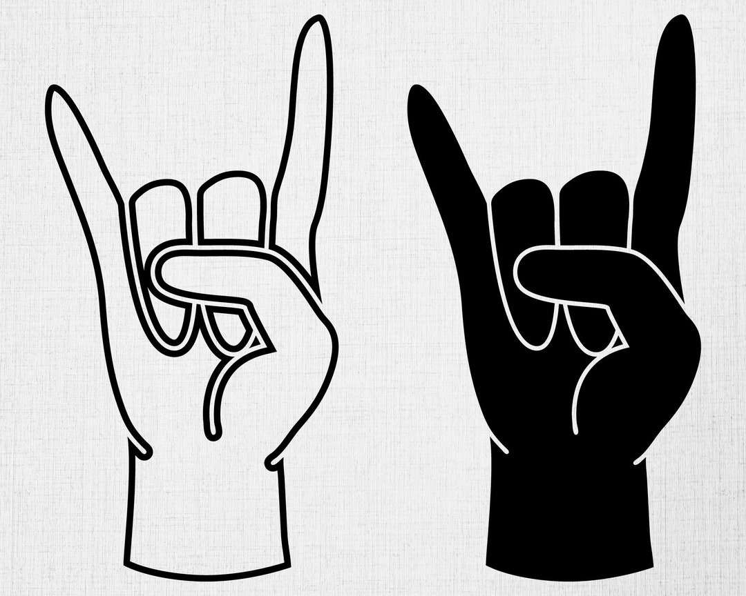 Rock Hand Svg, Rock Music Svg, Musician Cut File, Digital Download ...