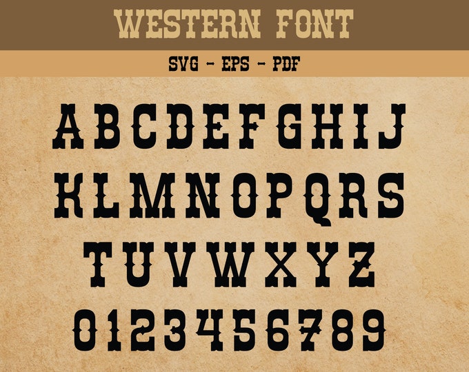 Western Font SVG, Cowboy Font PNG, Rodeo Font DXF, Cowboy Letters ...