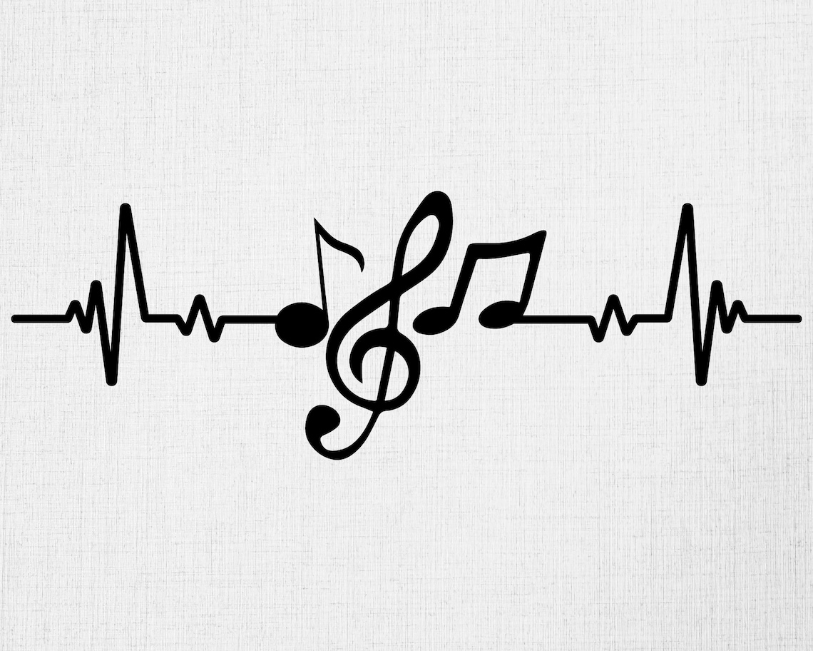 Music Note Heartbeat Svg Digital Download Heartbeat Svg - Etsy