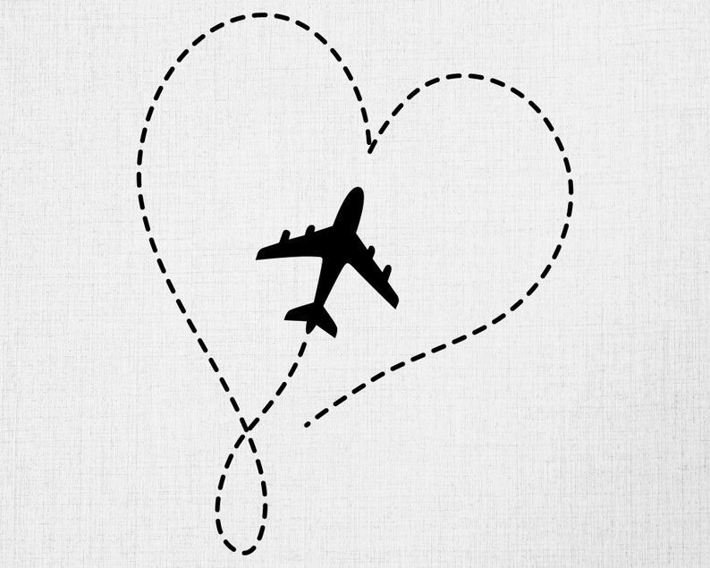 Airplane Heart Svg Love Airplane Svg Heart Plane Svg - Etsy