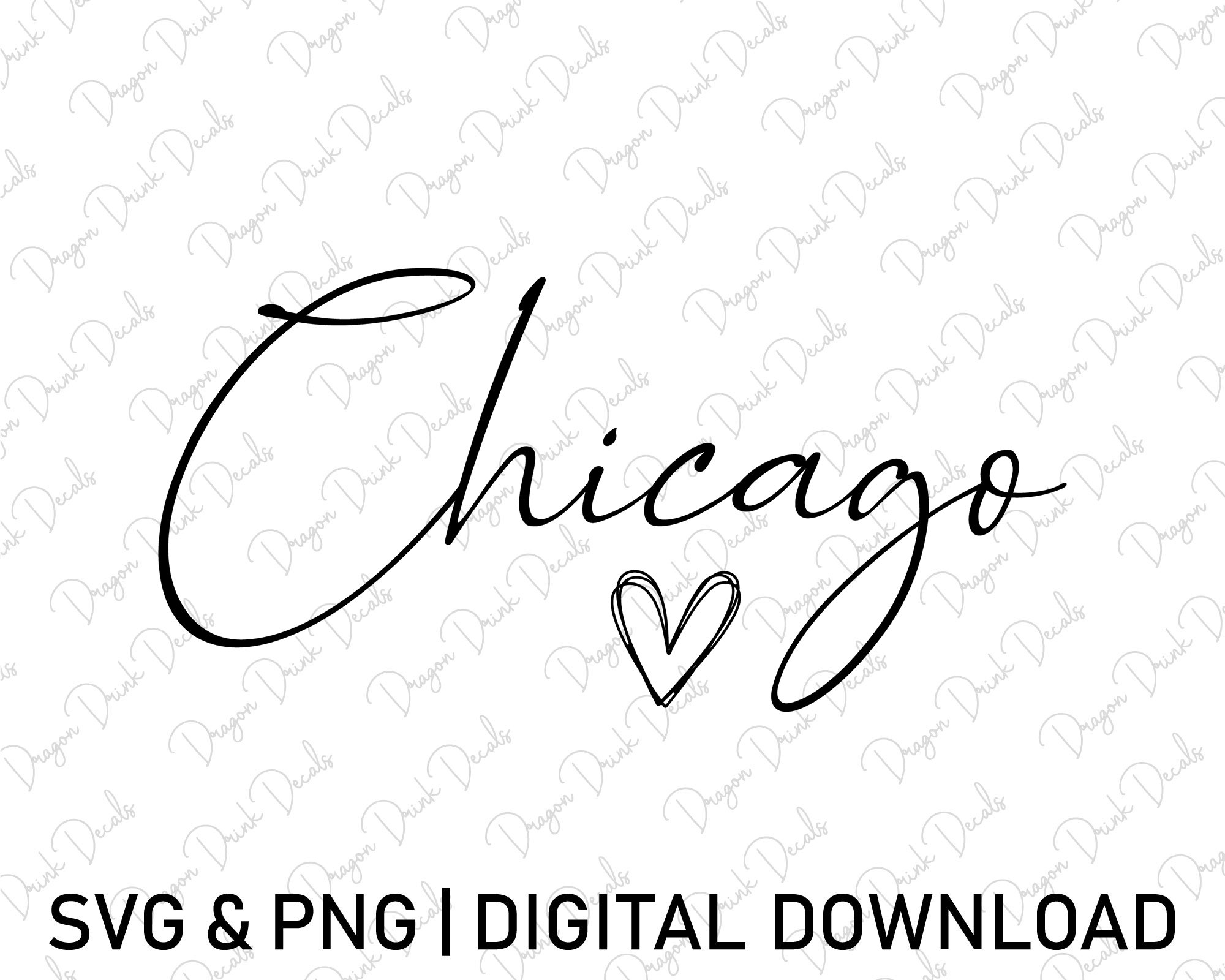 Chicago Svg, Digital Download, America Svg, Cursive Fonts Svg, Chicago ...