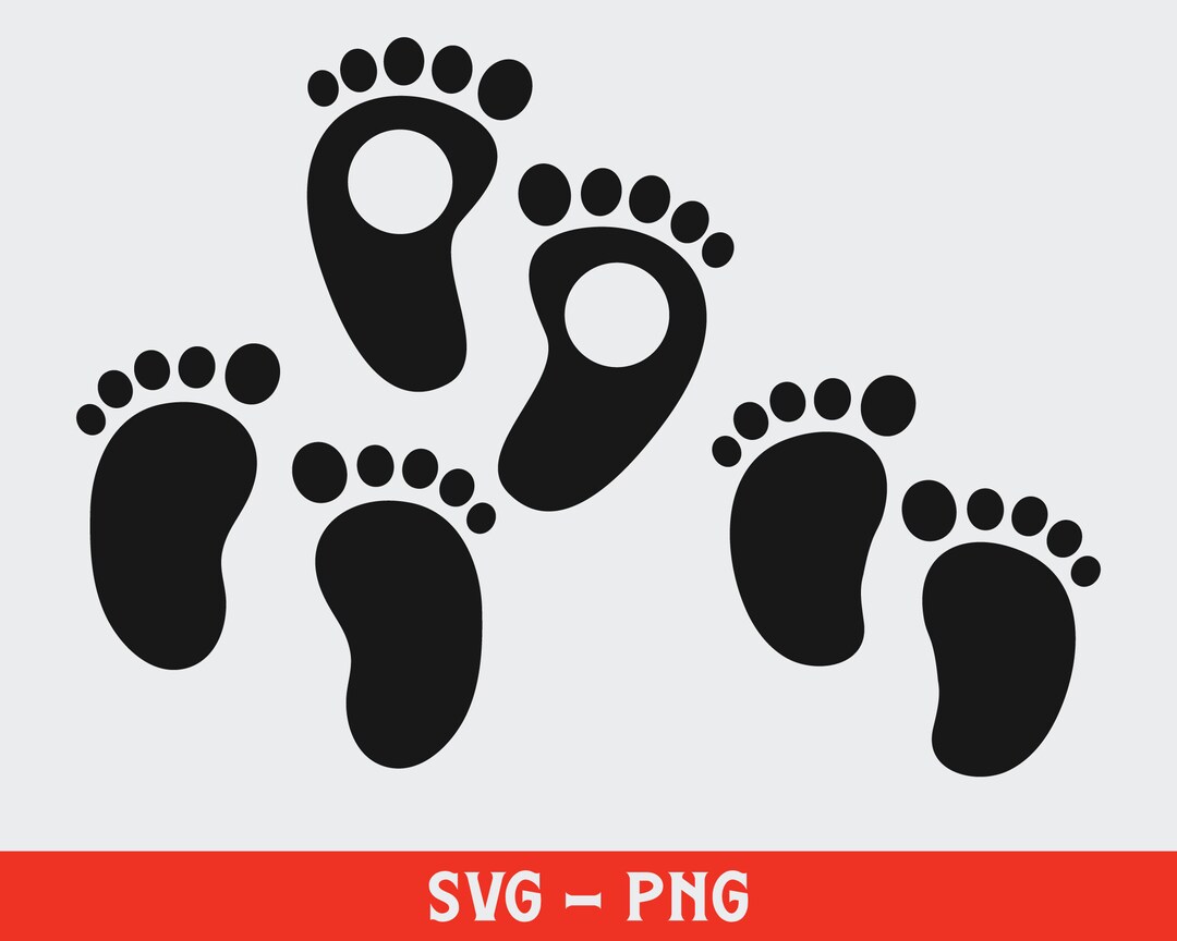 Baby Feet Monogram Name Frame Svg, Baby Footprint Bundle Svg, Digital ...