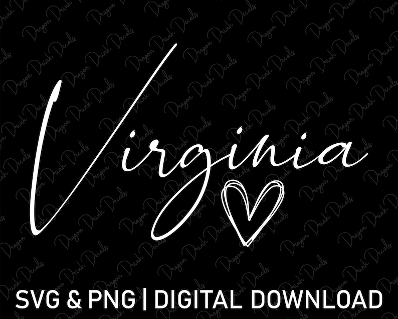 Virginia Svg Digital Download USA Svg Cursive Font Svg - Etsy