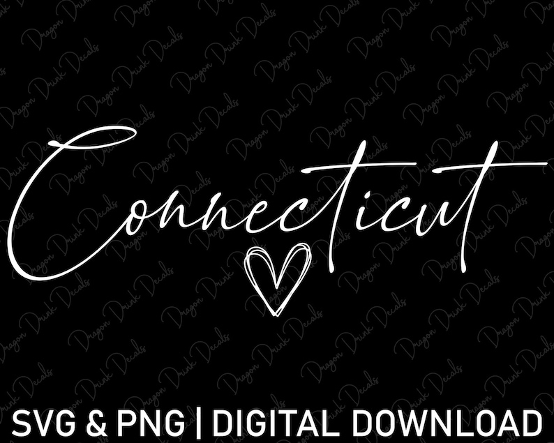 Connecticut Svg Digital Download USA Svg Cursive Fonts Svg - Etsy