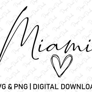 Miami Svg, Digital Download, American Svg, Cursive Fonts Svg, Miami ...