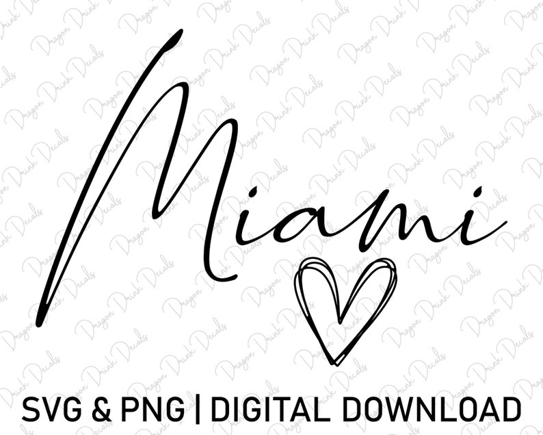 Miami Svg Digital Download American Svg Cursive Fonts Svg - Etsy