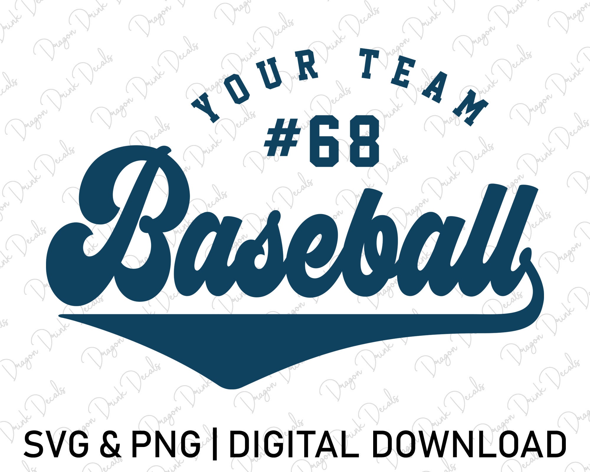 Baseball Svg, Number Svg, Your Team Svg, Digital Downloads, Custom Svg ...