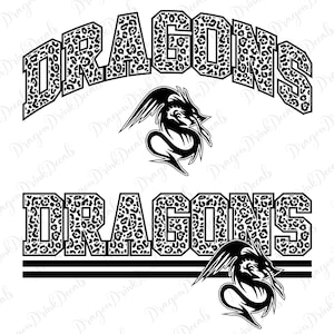 Dragons Svg, Dragons Leopard Mascot Svg, Mascot Sublimation, Digital ...