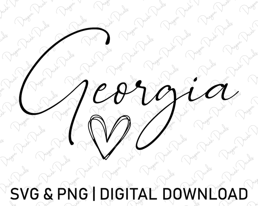 Georgia Svg, Digital Downloads, USA State Svg, Cursive Fonts Svg ...