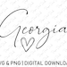 Georgia Svg, Digital Downloads, USA State Svg, Cursive Fonts Svg ...