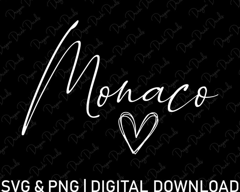 Monaco Svg, Digital Download, Country Svg, Cursive Font Svg, Europe Svg ...