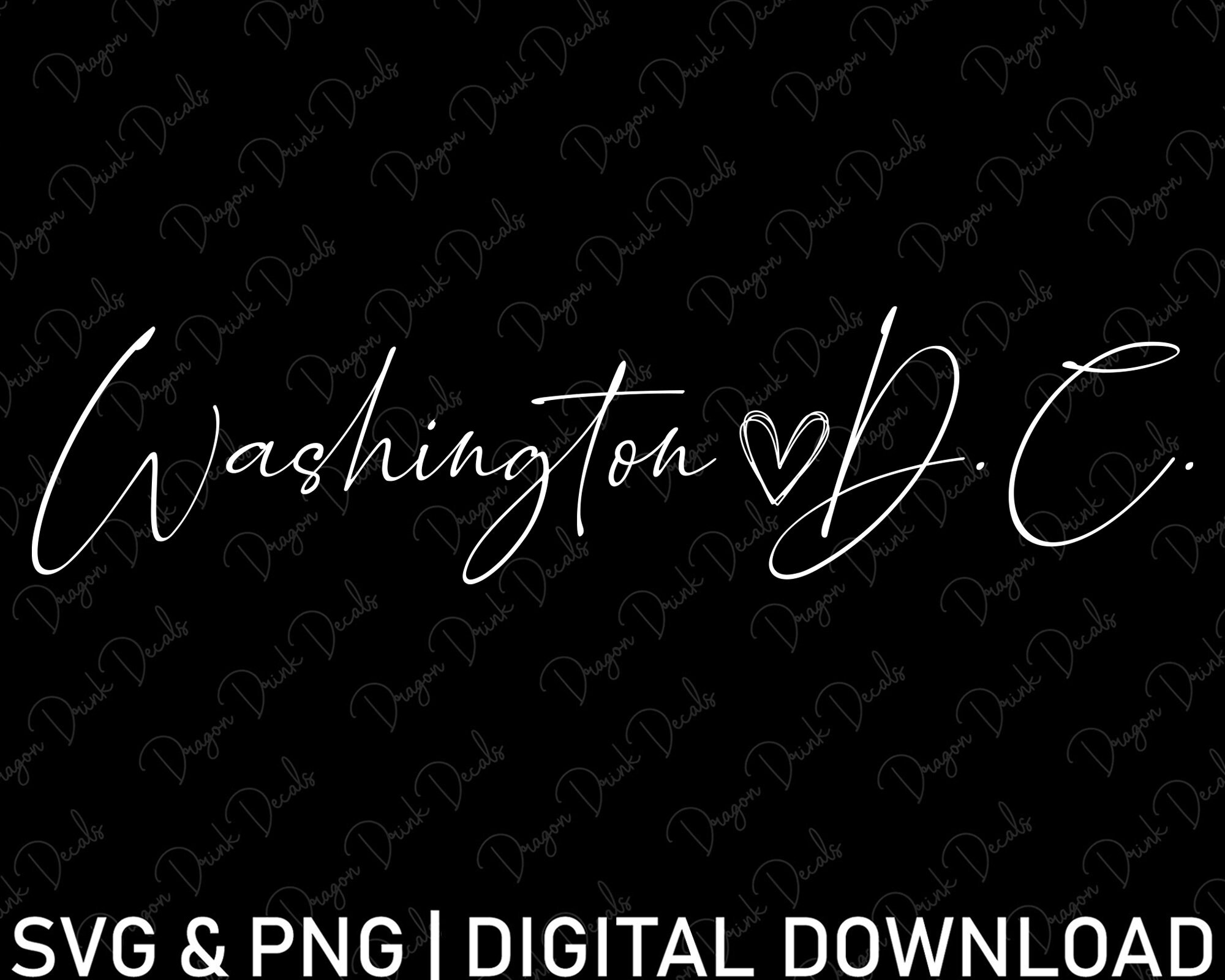 Washington D.C Svg, Digital Download, Usa Svg, Cursive Font Svg ...