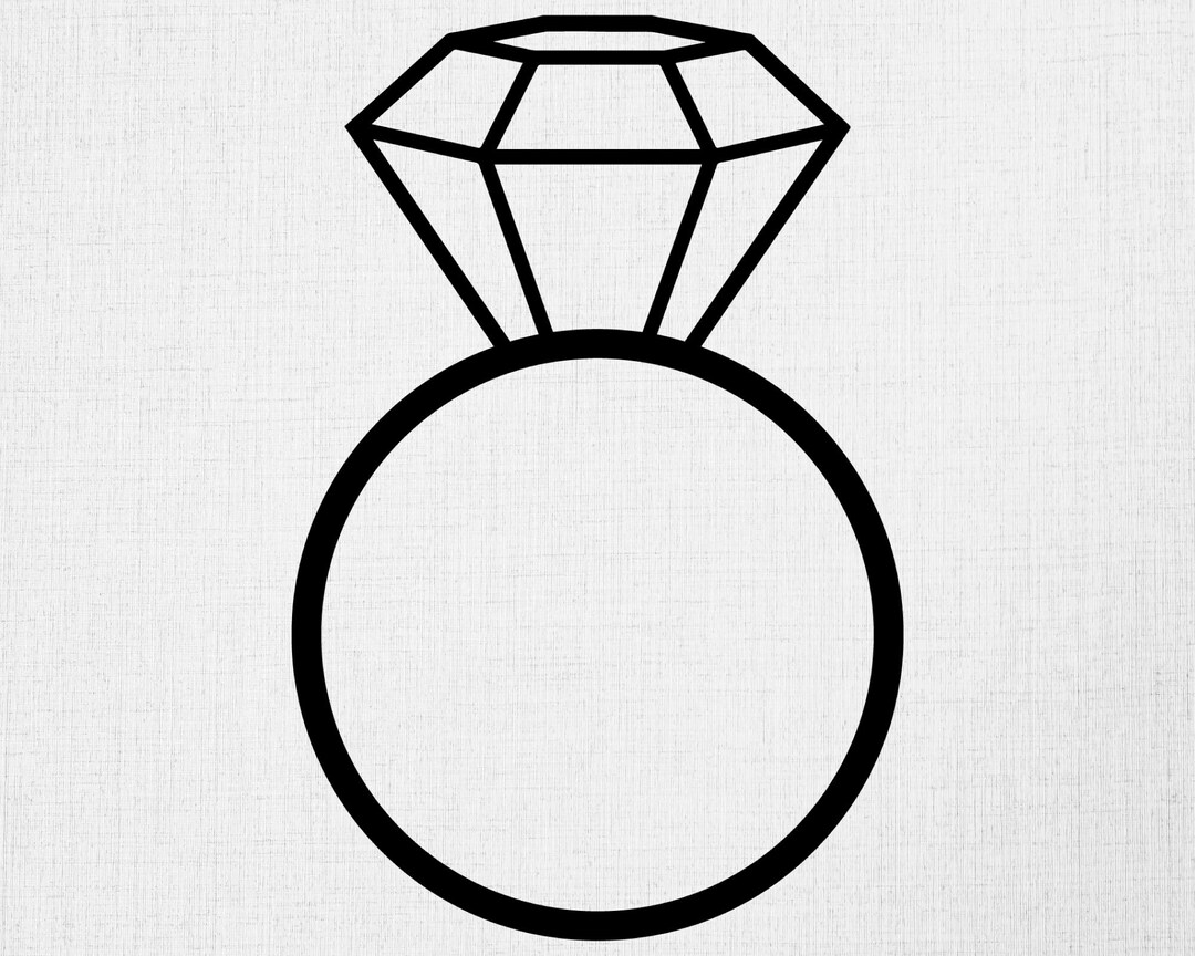 Diamond Ring Svg, Digital Download, Wedding Svg, Silhouette, Ring Svg ...