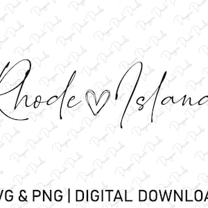 Rhode Island Svg, Digital Download, USA Svg, Cursive Font Svg, Rhode ...