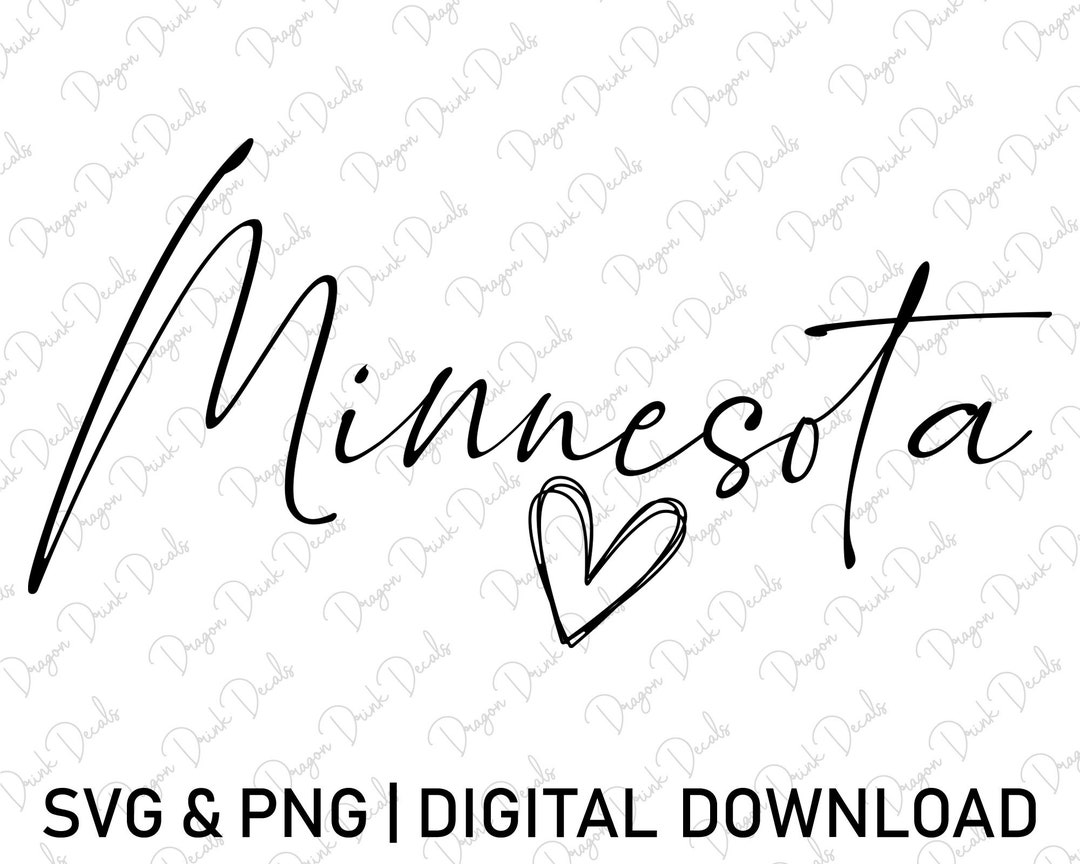 Minnesota Svg, Cursive Fonts Svg, Heart Svg, US States Svg, America Svg ...