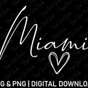 Miami Svg, Digital Download, American Svg, Cursive Fonts Svg, Miami ...