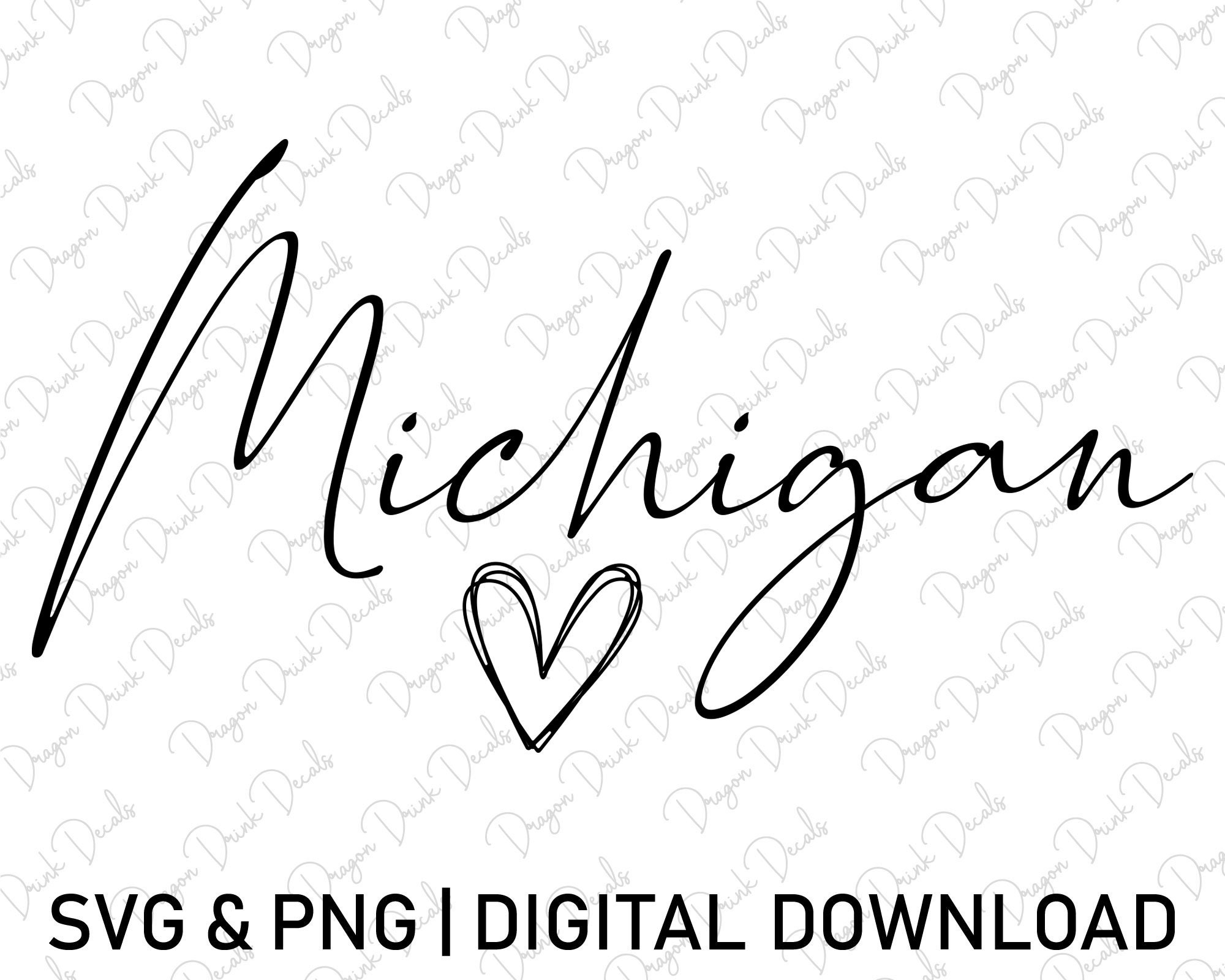 Michigan Svg, Digital Download, USA Svg, Cursive Font Svg, Michigan ...