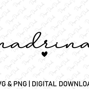 Madrina Svg, Heart Svg, Grandma Svg, Digital Downloads, Family Svg ...