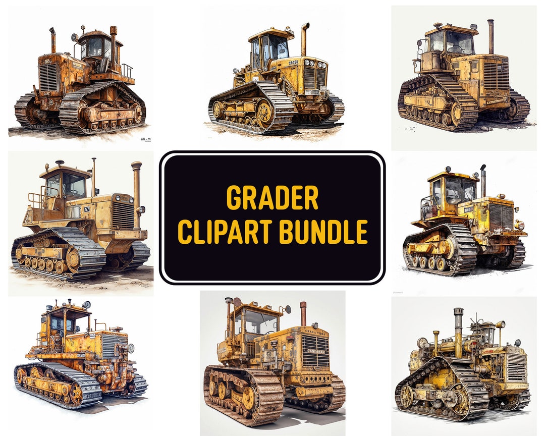 Grader Clipart, 12 High Quality JPG Files, Construction Vehicles ...