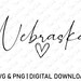 Nebraska Svg, Digital Download, USA Svg, Cursive Font Svg, Nebraska ...