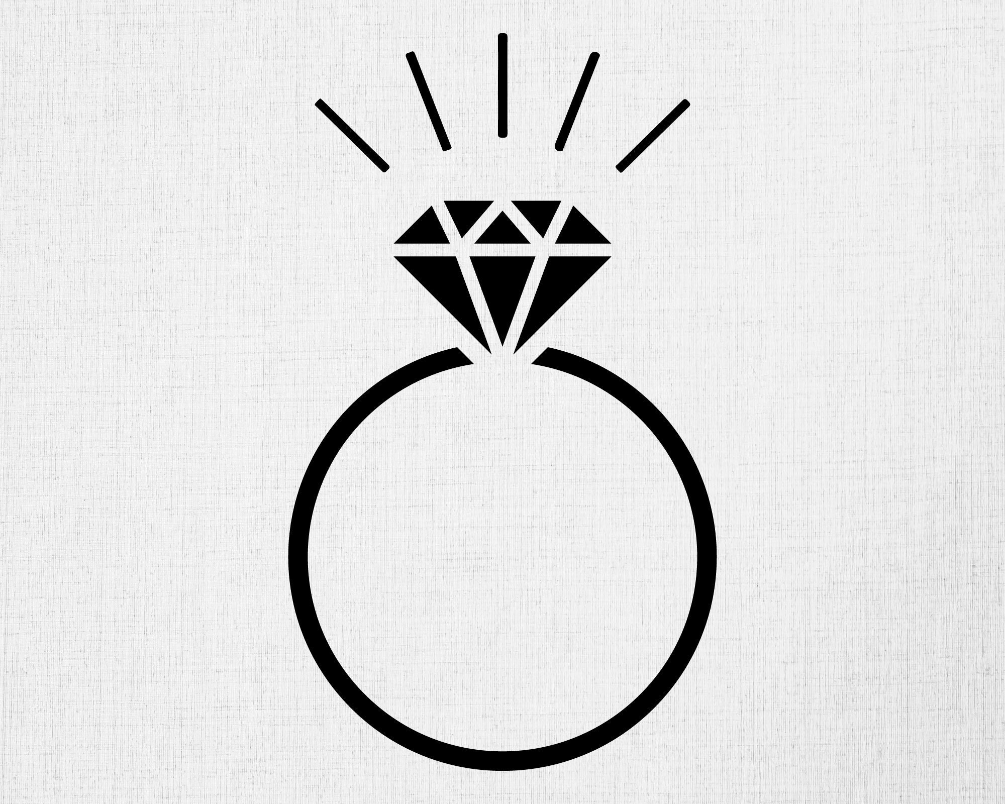Diamond Ring Png Digital Download Wedding Svg Silhouette - Etsy