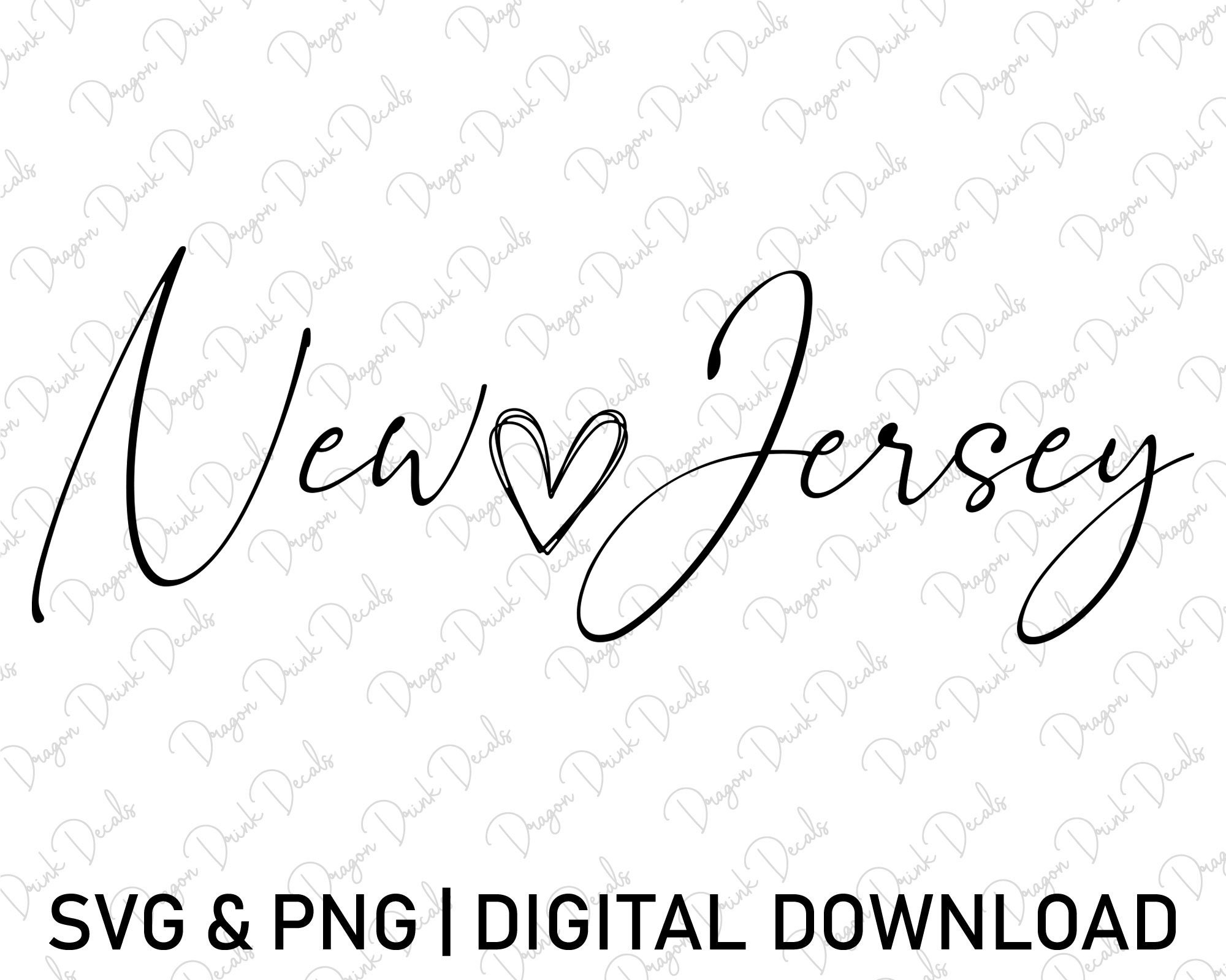 New Jersey Svg Descarga digital USA Svg Cursive Font Svg - Etsy México