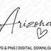 Arizona Svg, Digital Downloads, USA State Svg, Cursive Fonts Svg ...